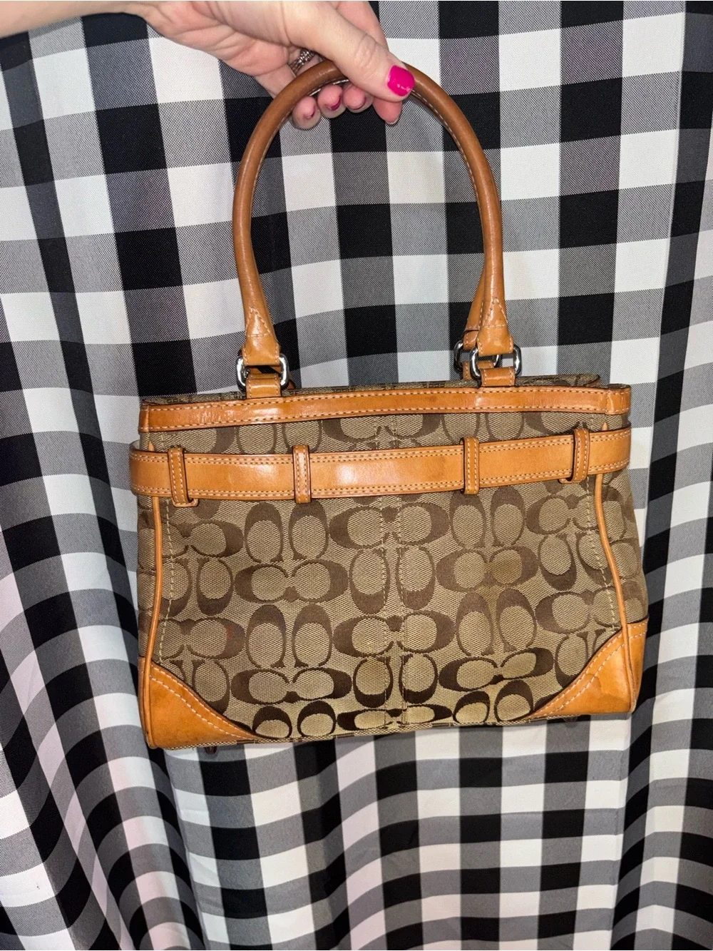 Coach | Bags | Coach Hampton Vintage Signature Carryall Satchel Bag 205 ...
